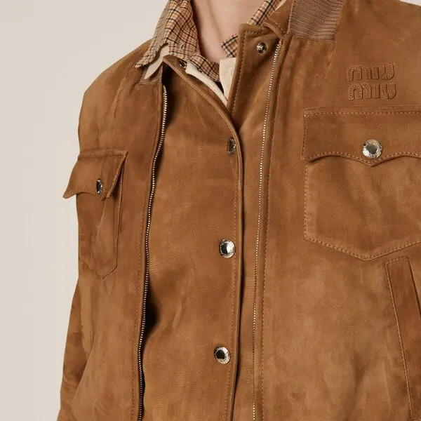 Miu Miu Long-sleeved Zip-up Bomber Jacket