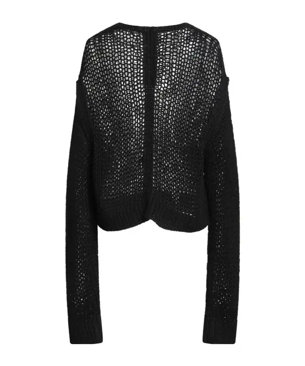 Rick Owens Round Neck Long Sleeve Knit Sweater