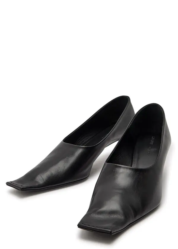 Khaite Square Toe Leather Pumps