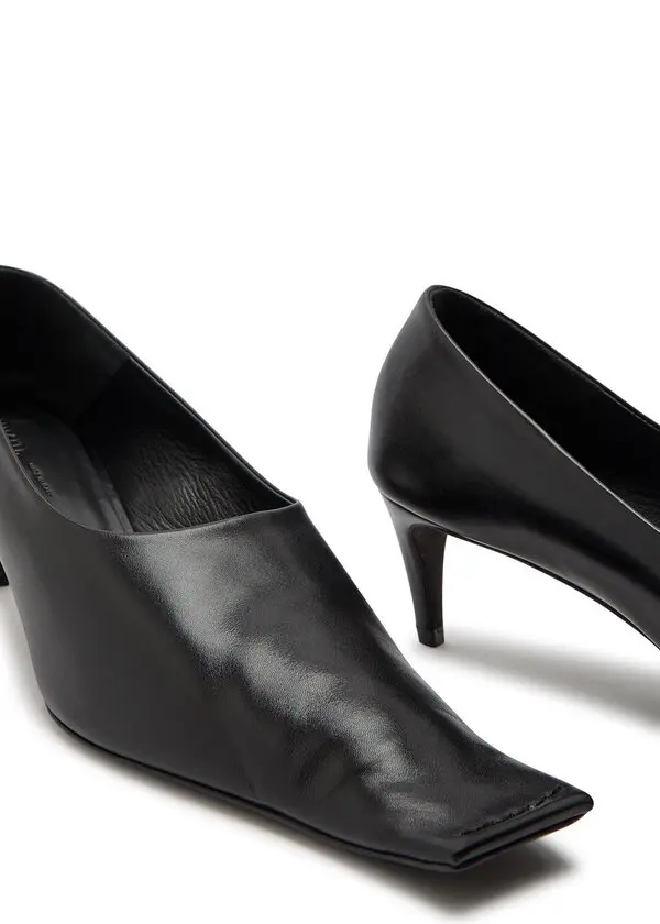Khaite Square Toe Leather Pumps