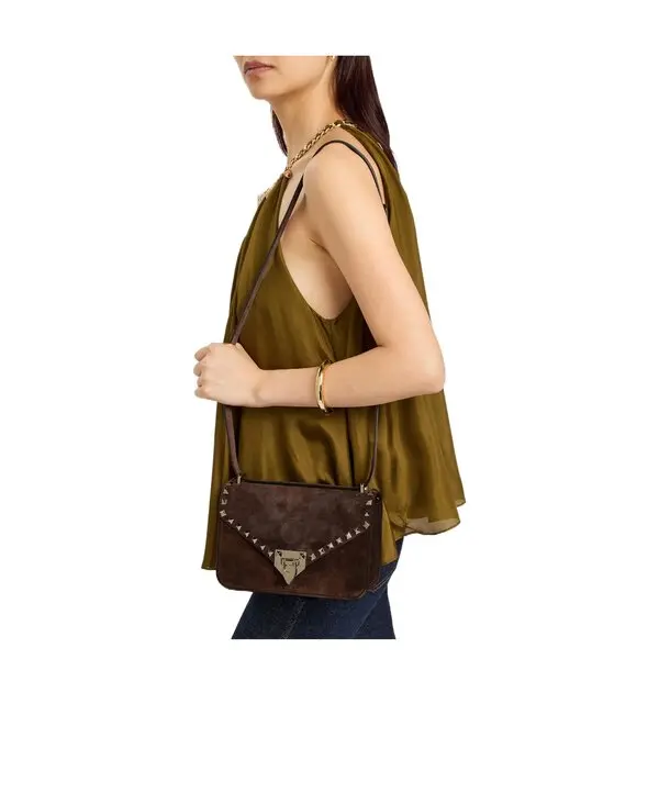 Valentino Garavani Rockstud Small Suede Shoulder Bag