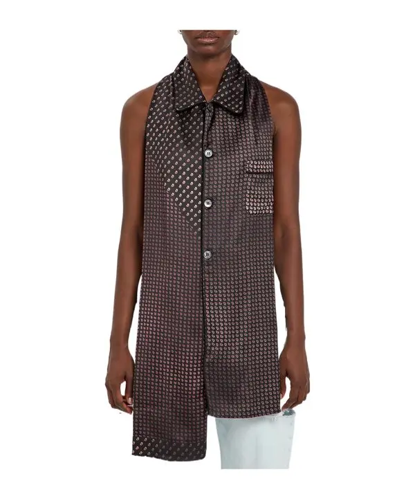 MAISON MARGIELA Paisley Print Backless Satin Top