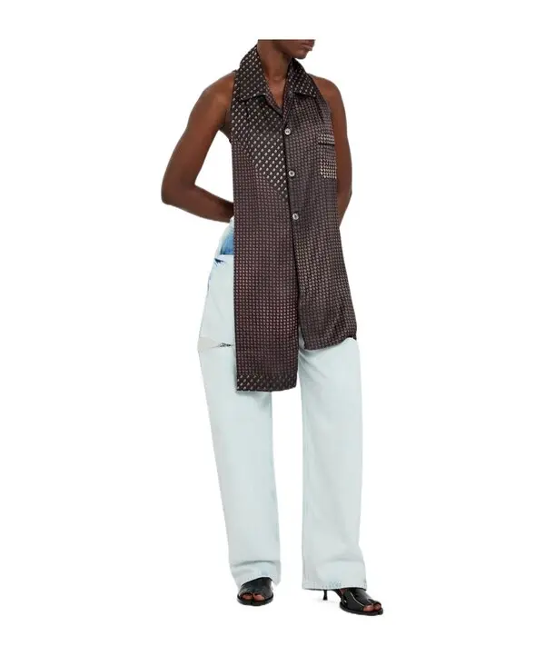 MAISON MARGIELA Paisley Print Backless Satin Top