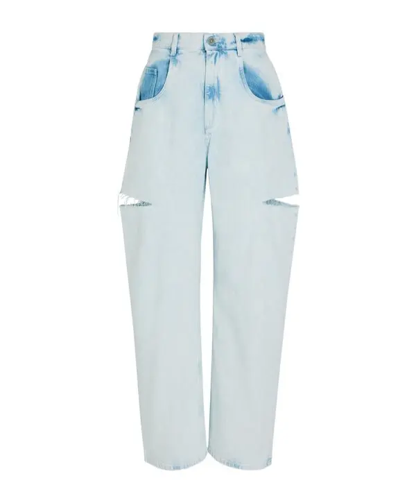 MAISON MARGIELA Cut-out Wide-leg Jeans - White