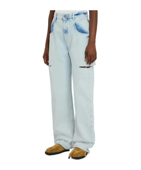 MAISON MARGIELA Cut-out Wide-leg Jeans - White