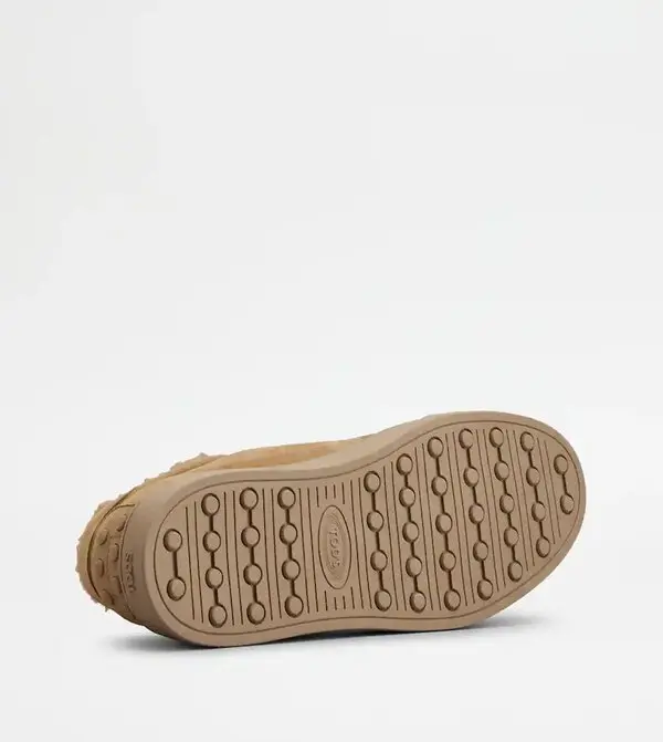 TOD'S Suede Fur Trimmed Lace-up Sneakers