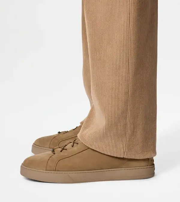 TOD'S Suede Fur Trimmed Lace-up Sneakers