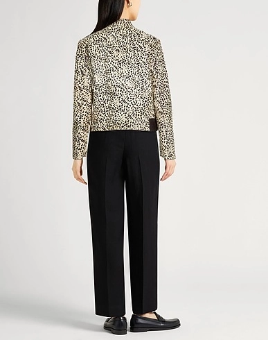MAXCO. Max&co. Animal Print Calf Hair Biker Jacket