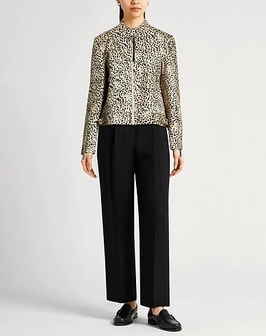 MAXCO. Max&co. Animal Print Calf Hair Biker Jacket