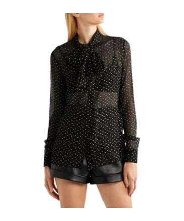Saint Laurent Long-sleeved Shirt With Bow Tie Collar