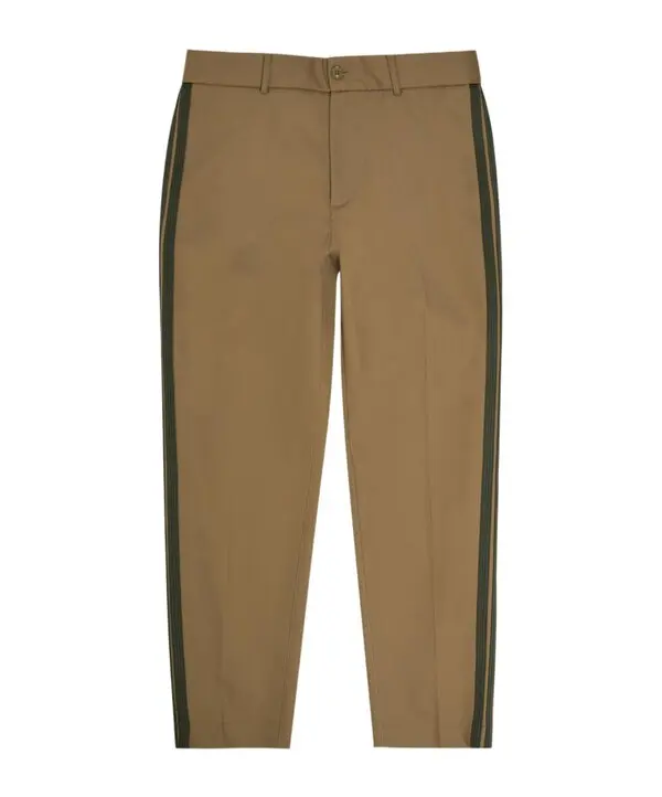 Moncler Logo-appliquéd Cotton-blend Chinos - Brown