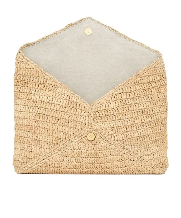 Saint Laurent Cassandre Large Envelope Pouch - Nude