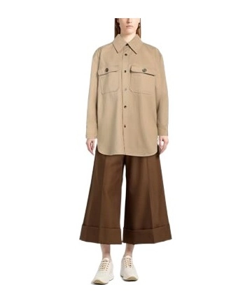 Saint Laurent Solid-color Long-sleeved Twill Shirt