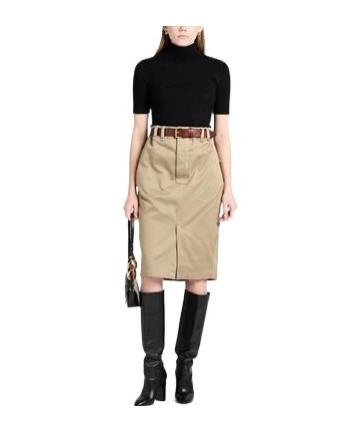 Saint Laurent Solid Color Umbrella Skirt