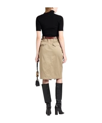 Saint Laurent Solid Color Umbrella Skirt