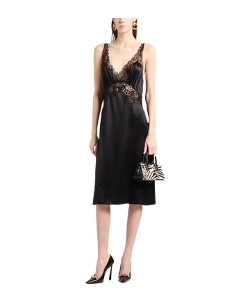Saint Laurent Solid-color Satin Spaghetti Strap Dress