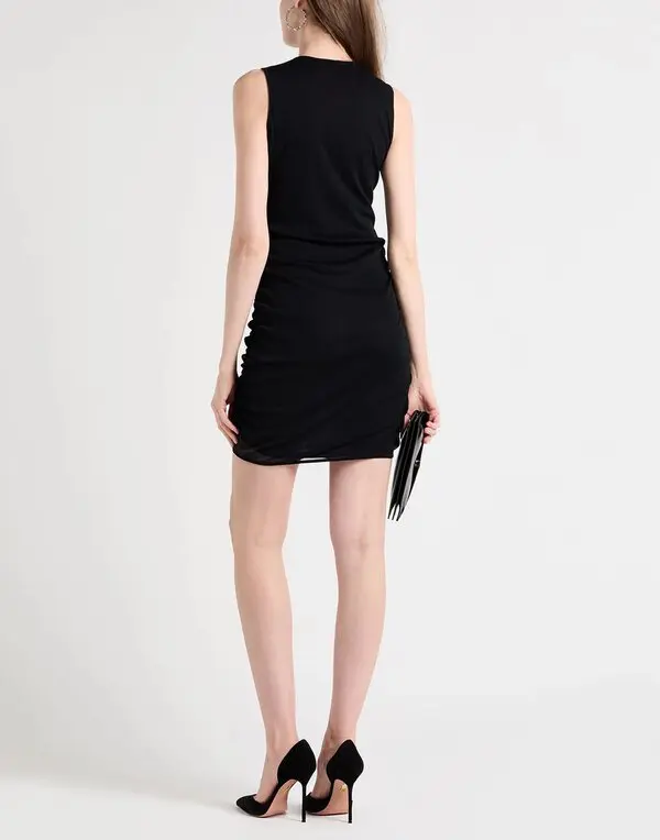 Saint Laurent Sleeveless Crewneck Gathered Dress