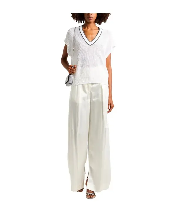 Brunello Cucinelli Solid Color Lightweight Knit Short Sleeve Top