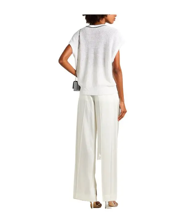 Brunello Cucinelli Solid Color Lightweight Knit Short Sleeve Top