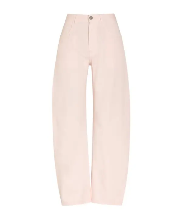 Alaïa Solid Color Barrel-leg Jeans