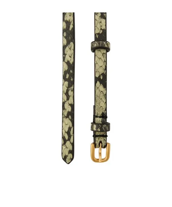 Dries Van Noten Snake-effect Leather Belt