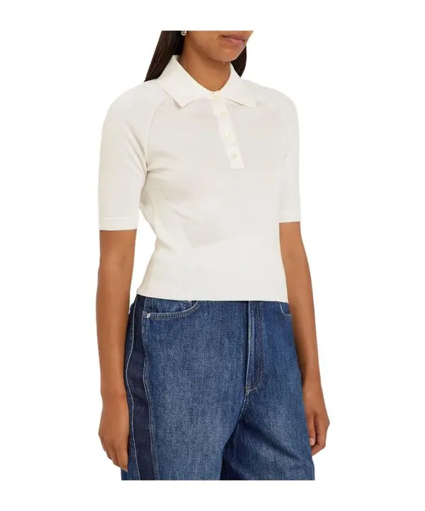 Givenchy Logo-embroidered Cotton And Silk-blend Polo Shirt - White