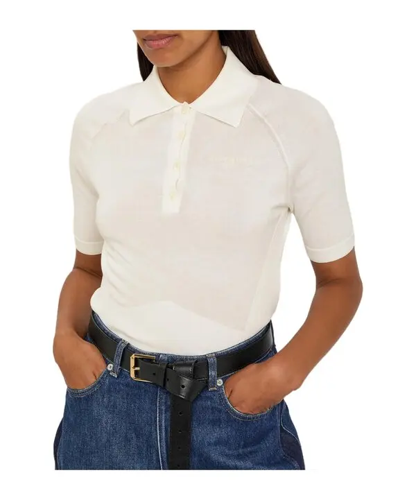 Givenchy Logo-embroidered Cotton And Silk-blend Polo Shirt - White