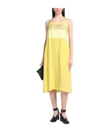 MAISON MARGIELA Sleeveless Square-neck Solid-color Dress