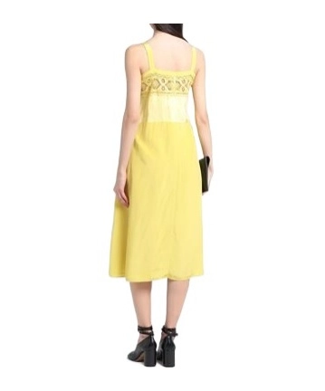 MAISON MARGIELA Sleeveless Square-neck Solid-color Dress
