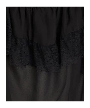 Saint Laurent One-shoulder Short-sleeved Lace Top
