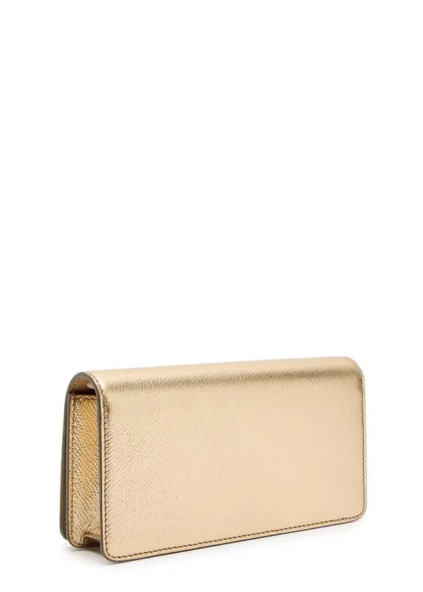 Valentino Garavani Vlogo Metallic Grained Leather Shoulder Bag