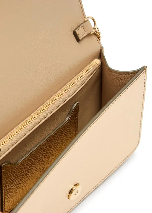 Valentino Garavani Vlogo Metallic Grained Leather Shoulder Bag