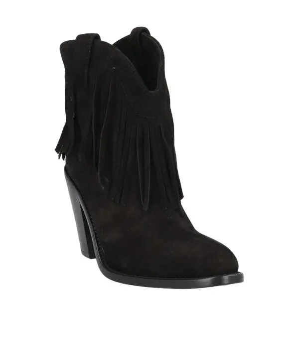 Saint Laurent Suede Fringe Ankle Boots