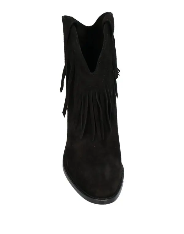 Saint Laurent Suede Fringe Ankle Boots
