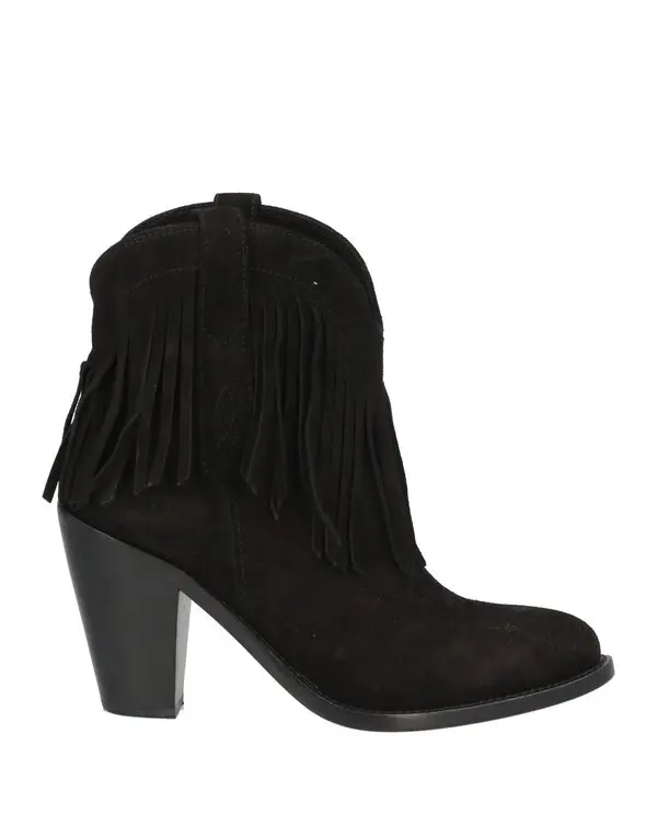 Saint Laurent Suede Fringe Ankle Boots