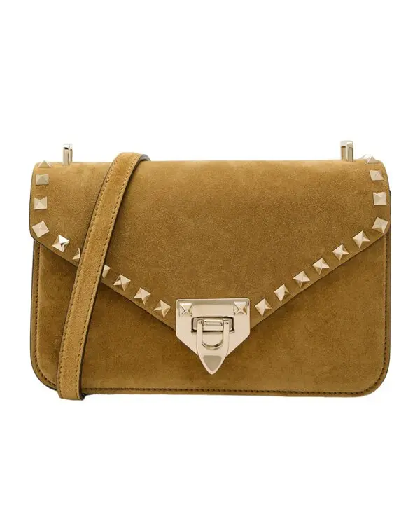 Valentino Garavani Small Suede Shoulder Bag - Brown
