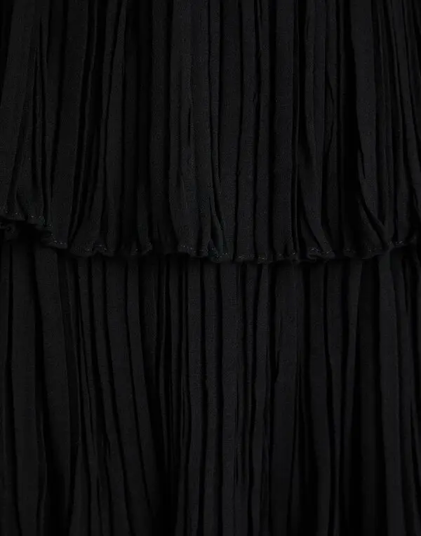 Saint Laurent Tiered Pleated Georgette Mini Skirt