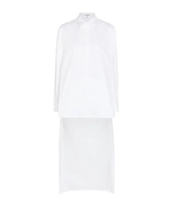 Alaïa Asymmetric Cotton Poplin Shirt - White