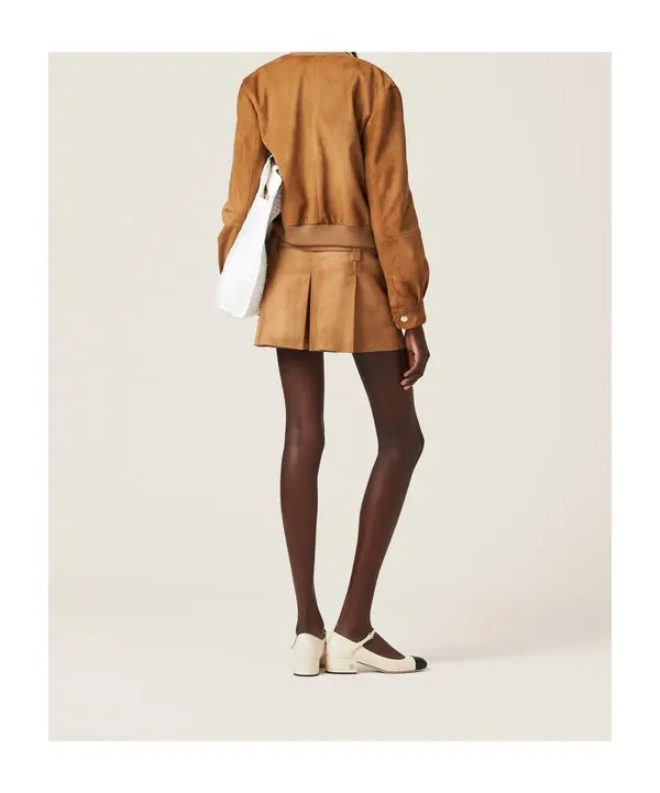 Miu Miu Pleated Suede Skirt