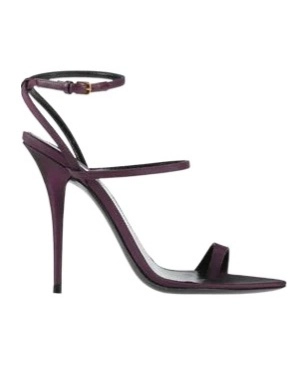 Saint Laurent Satin Pointed-toe Sandals