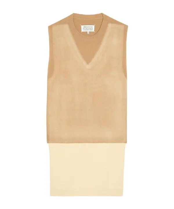 MAISON MARGIELA Colour-blocked Wool Vest