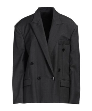 Isabel Marant Étoile Fashion Minimal Plaid Double-breasted Blazer - Black