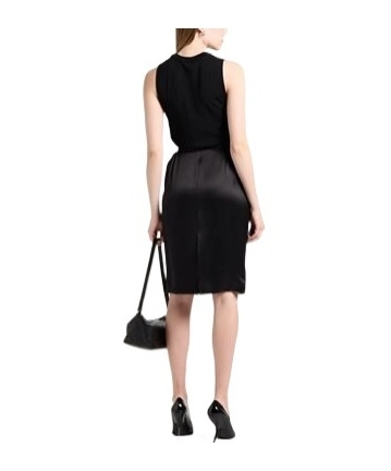 Saint Laurent Solid-color Satin Hip-hugging Skirt