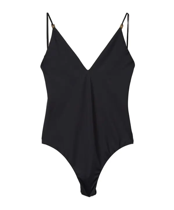 Miu Miu Sleeveless V-neck One-piece Swimsuit