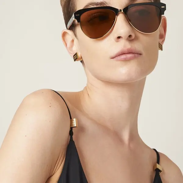 Miu Miu Sleeveless V-neck One-piece Swimsuit
