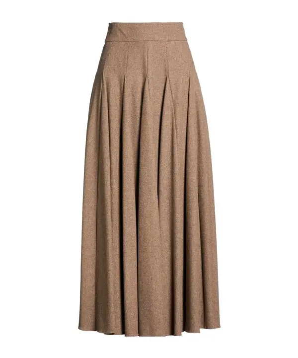 Max Mara Solid-color Flannel Midi Skirt