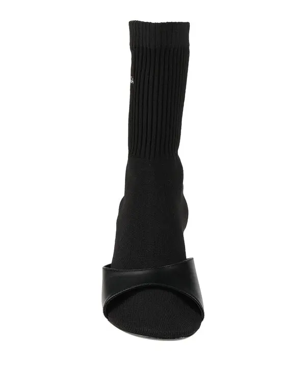 Balenciaga Minimalist Knit Leather Ankle Boots