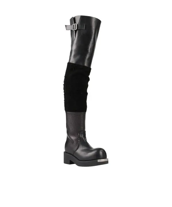 MAISON MARGIELA Solid Color Glossy Platform Boots