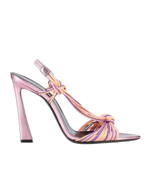 Saint Laurent Multicolored Metallic Leather Sandals