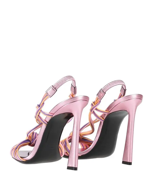 Saint Laurent Multicolored Metallic Leather Sandals